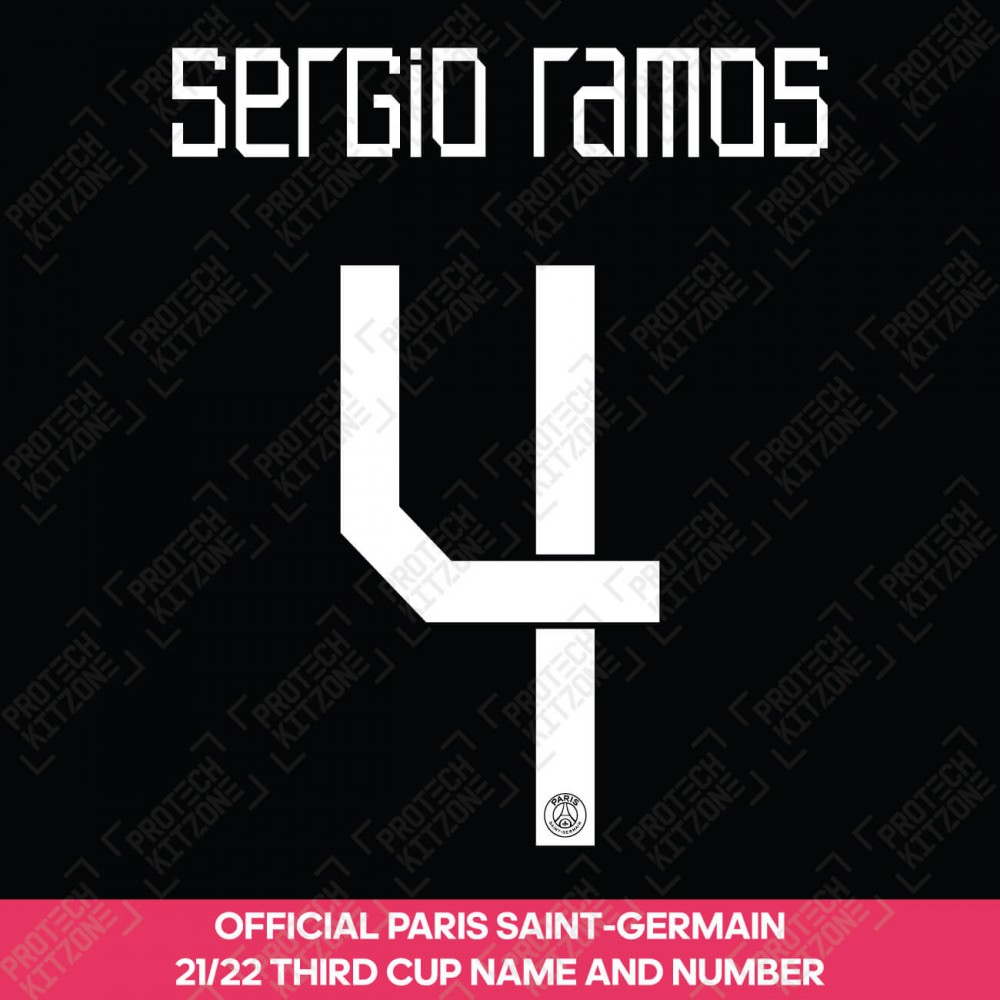 RM 10 Printing : Sergio Ramos 4 (Official PSG 2021/22 Third ...