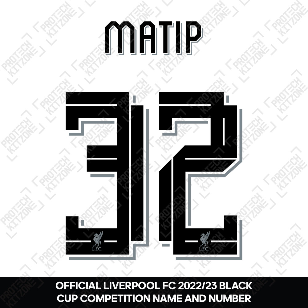 Matip 32 (Official Liverpool FC Black Club Name and Numbering)