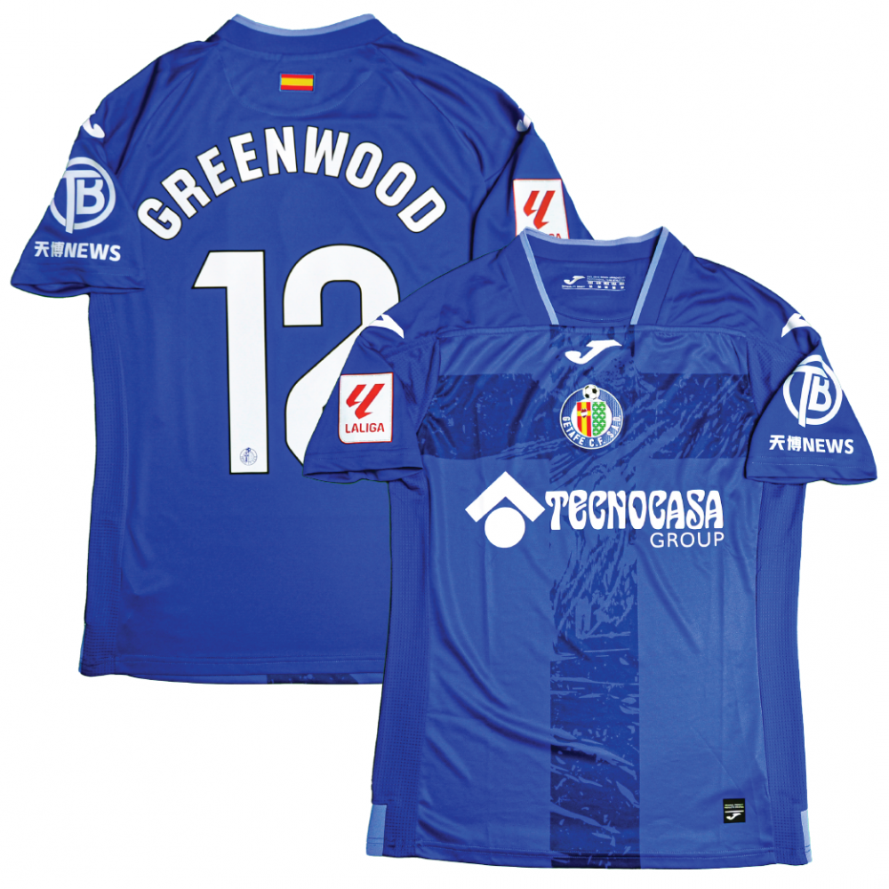 Getafe CF 2023/24 Home Shirt With Greenwood 12 (La Liga Full ...