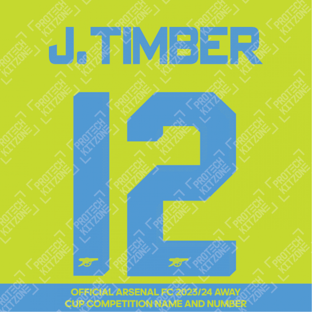 J. Timber 12 (Official Arsenal 2023/24 Away Club Name and ...