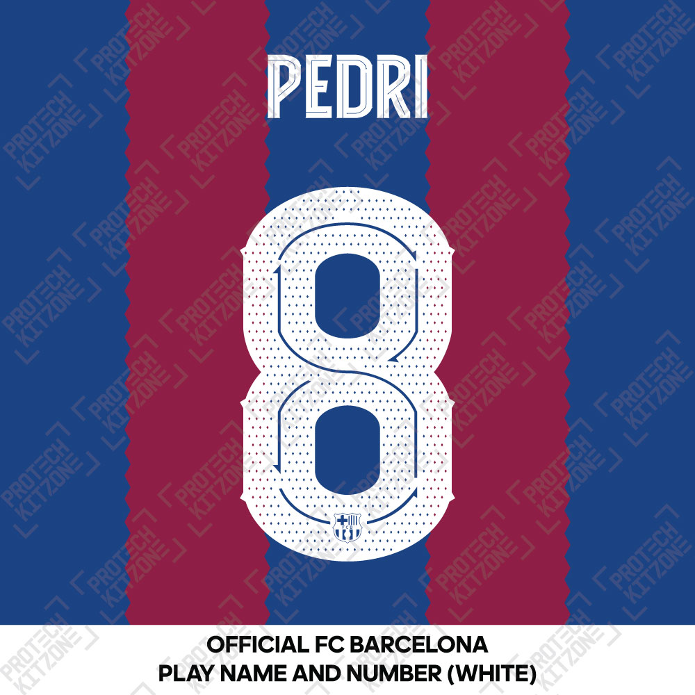 Pedri 8 (Official FC Barcelona 2023/24 Home Name & Numbering ...