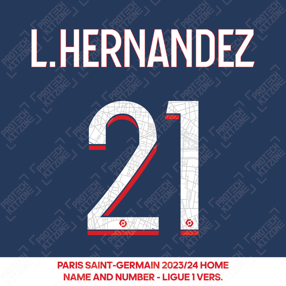 L. Hernandez 21 - Official Paris Saint-Germain 2023/24 Home ...