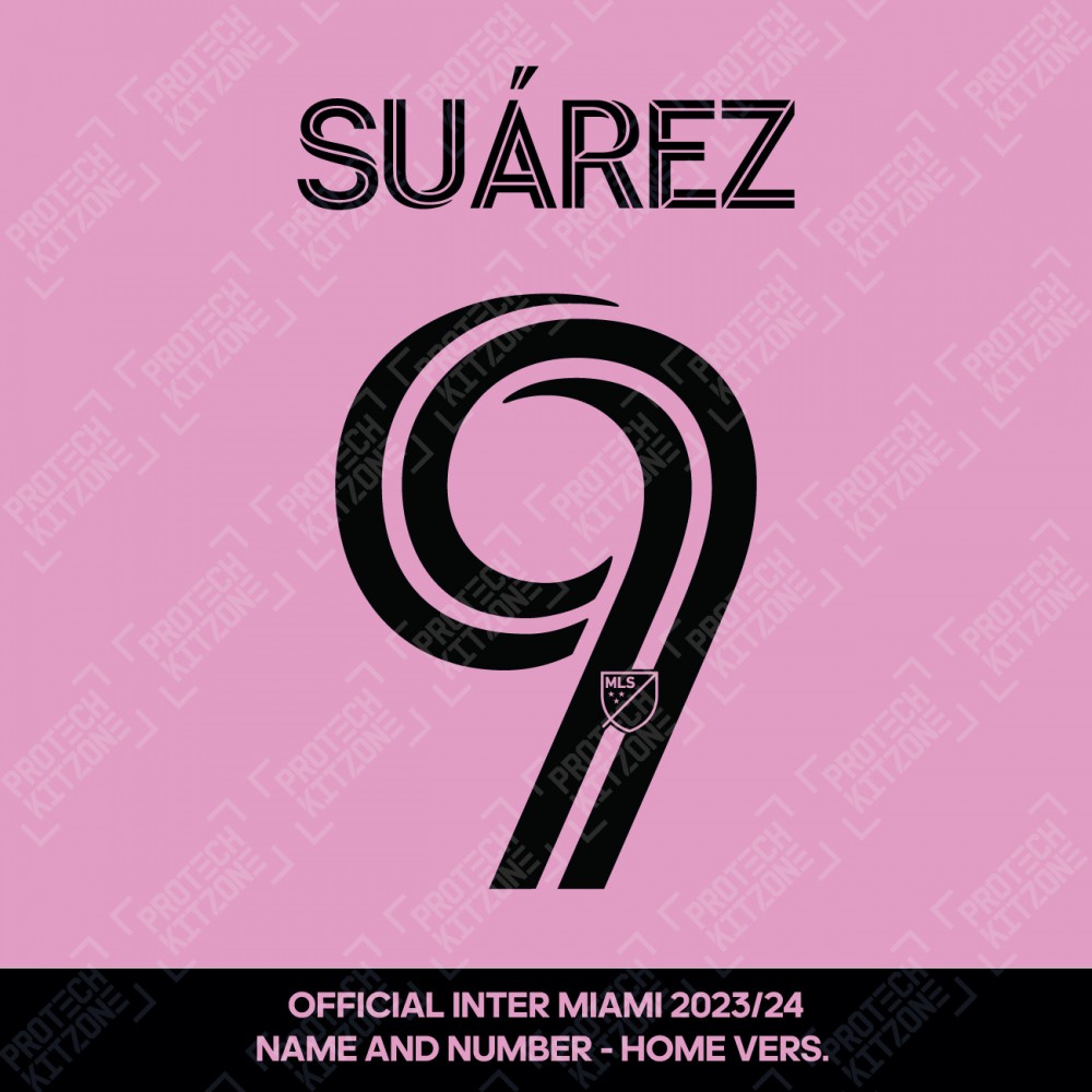 Suárez 9 - Official Inter Miami CF 2023/24 Home Shirt Name ...