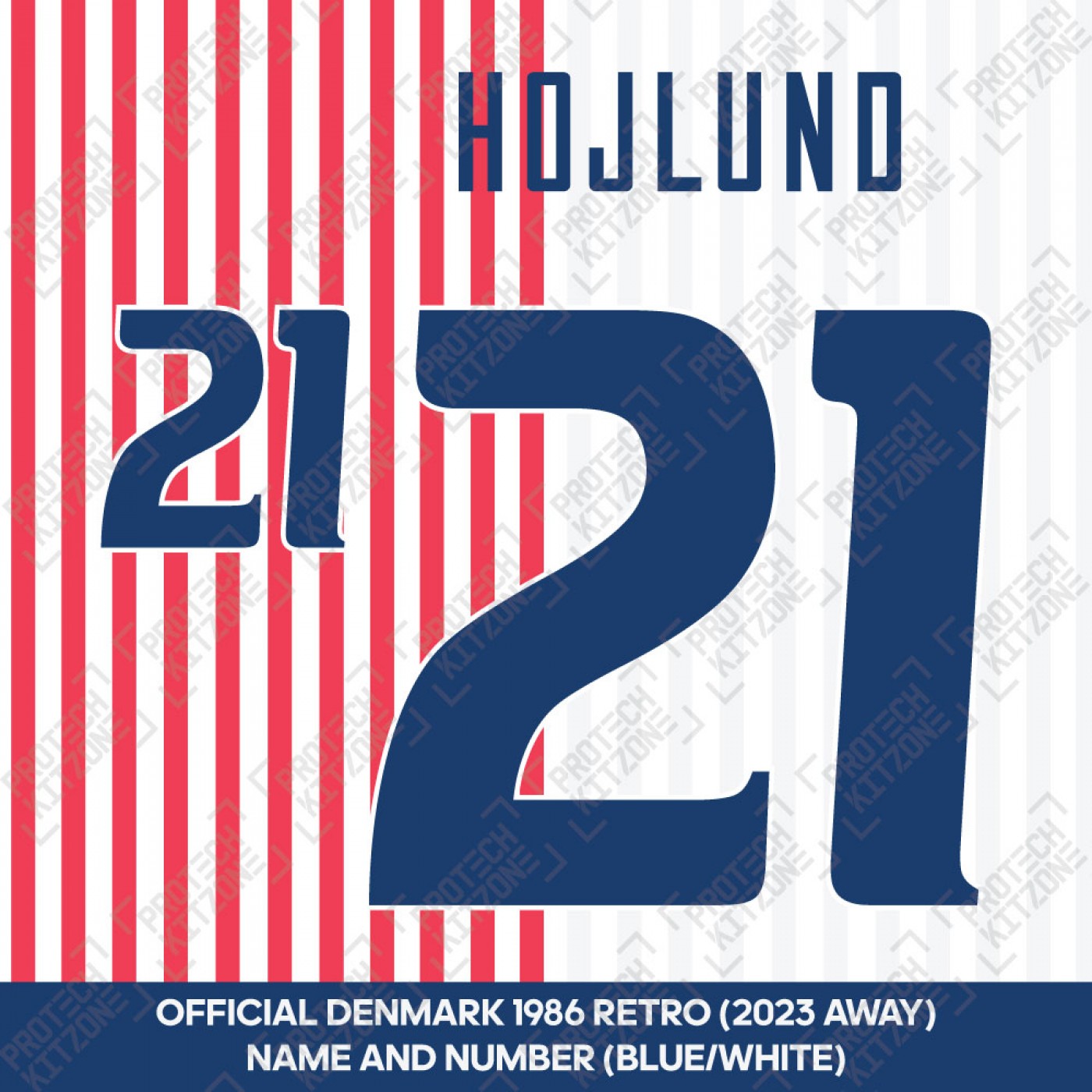 Hojlund 21 (Official Denmark 1986 Retro / 2023 Away Name ...