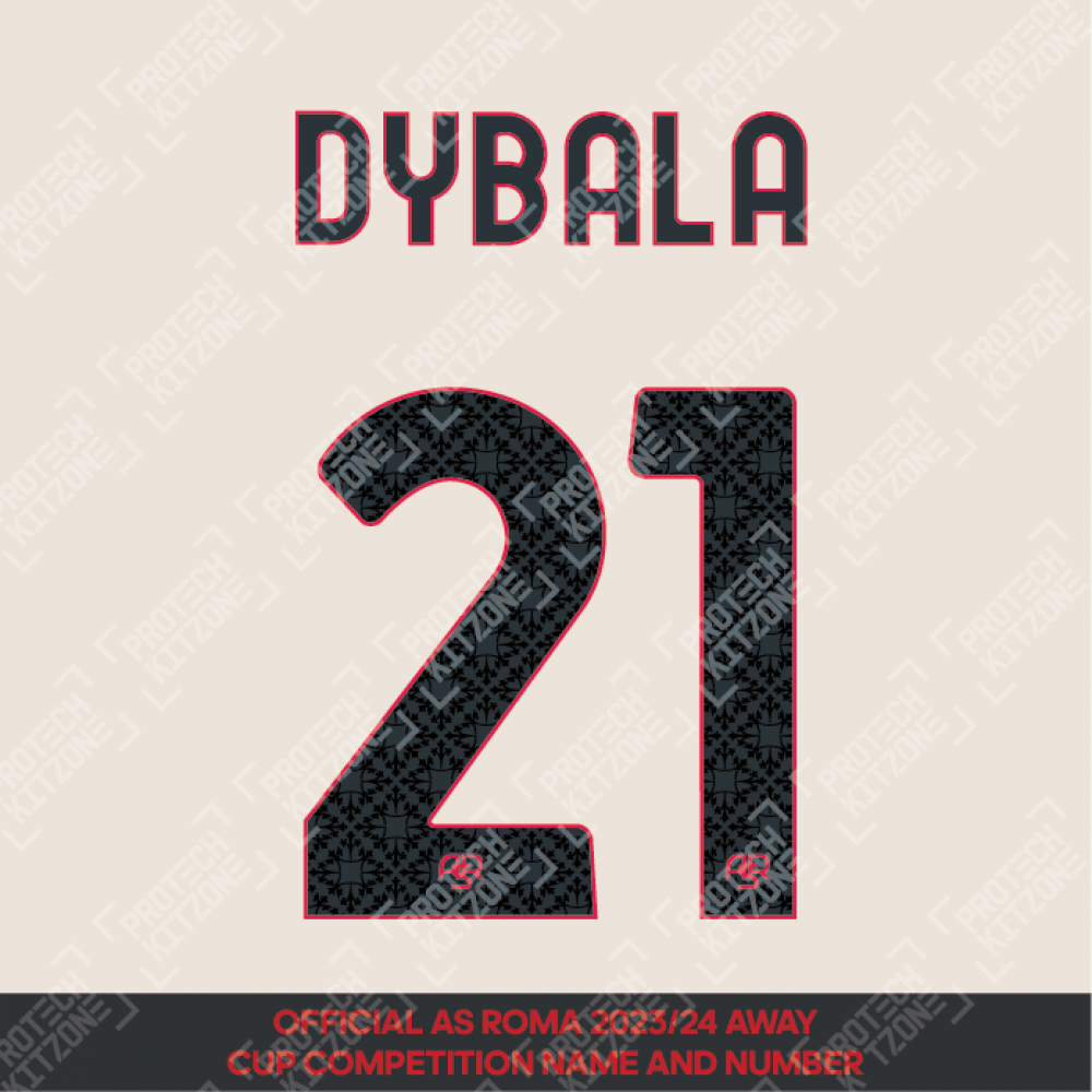 Dybala 21 (Official AS Roma 2023/24 Away Club Name and N ...