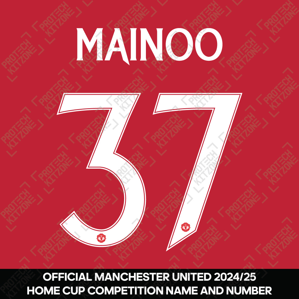 Mainoo 37 (Official Manchester United FC 2024/25 Home Name, 07/20/2023
