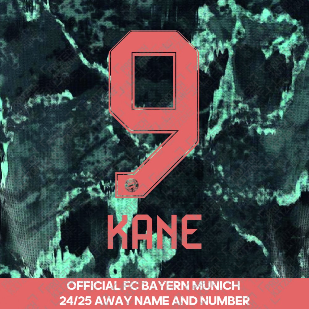 Kane 9 - Official Bayern Munich 2024/25 Away Name and Nu ...
