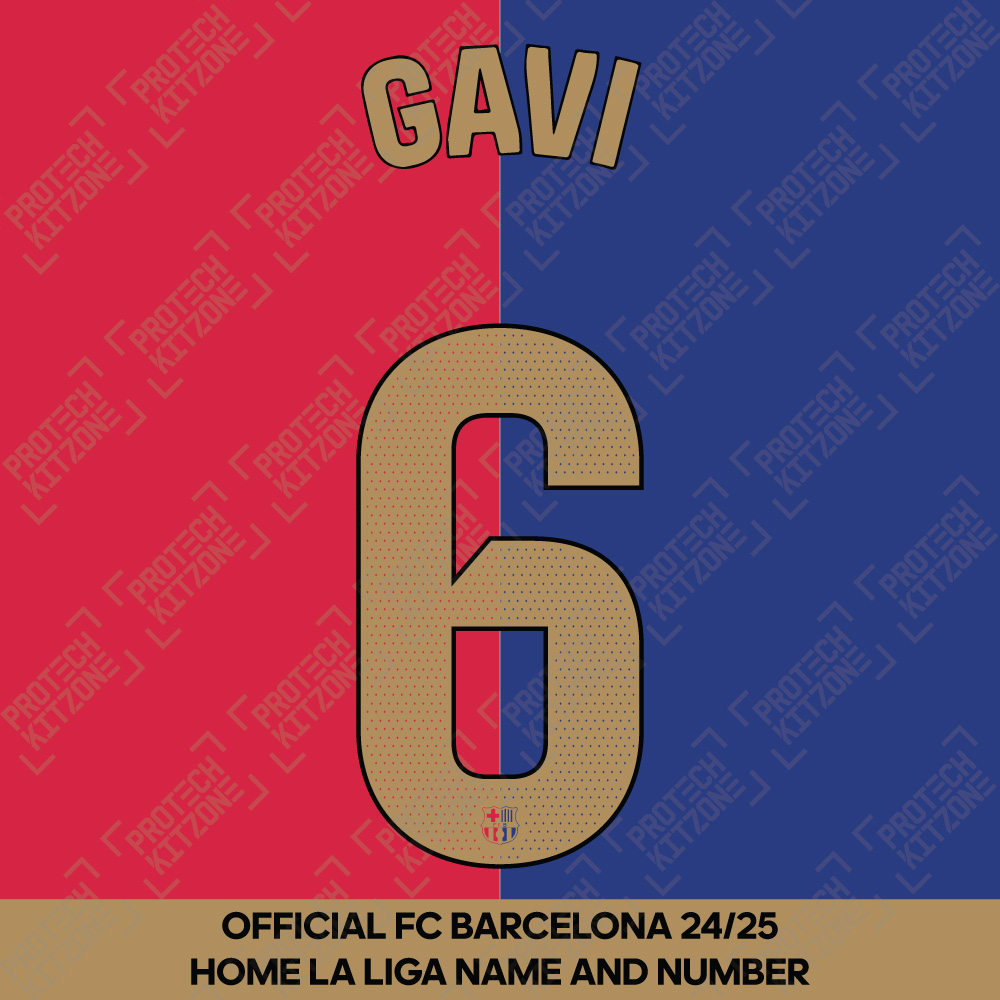 Gavi 6 (Official FC Barcelona 2024/25 Home Name & Numbering ...