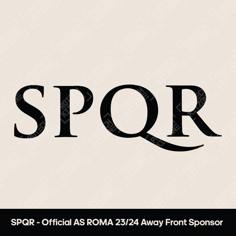 SPQR - Black (Official AS Roma 2023/24 Away Shirt Front Sponsor)