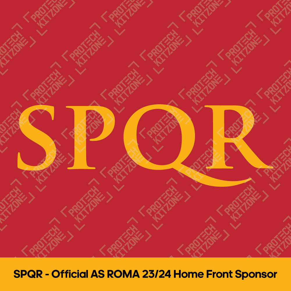SPQR - Orange (Official AS Roma 2023/24 Home Shirt Front ...